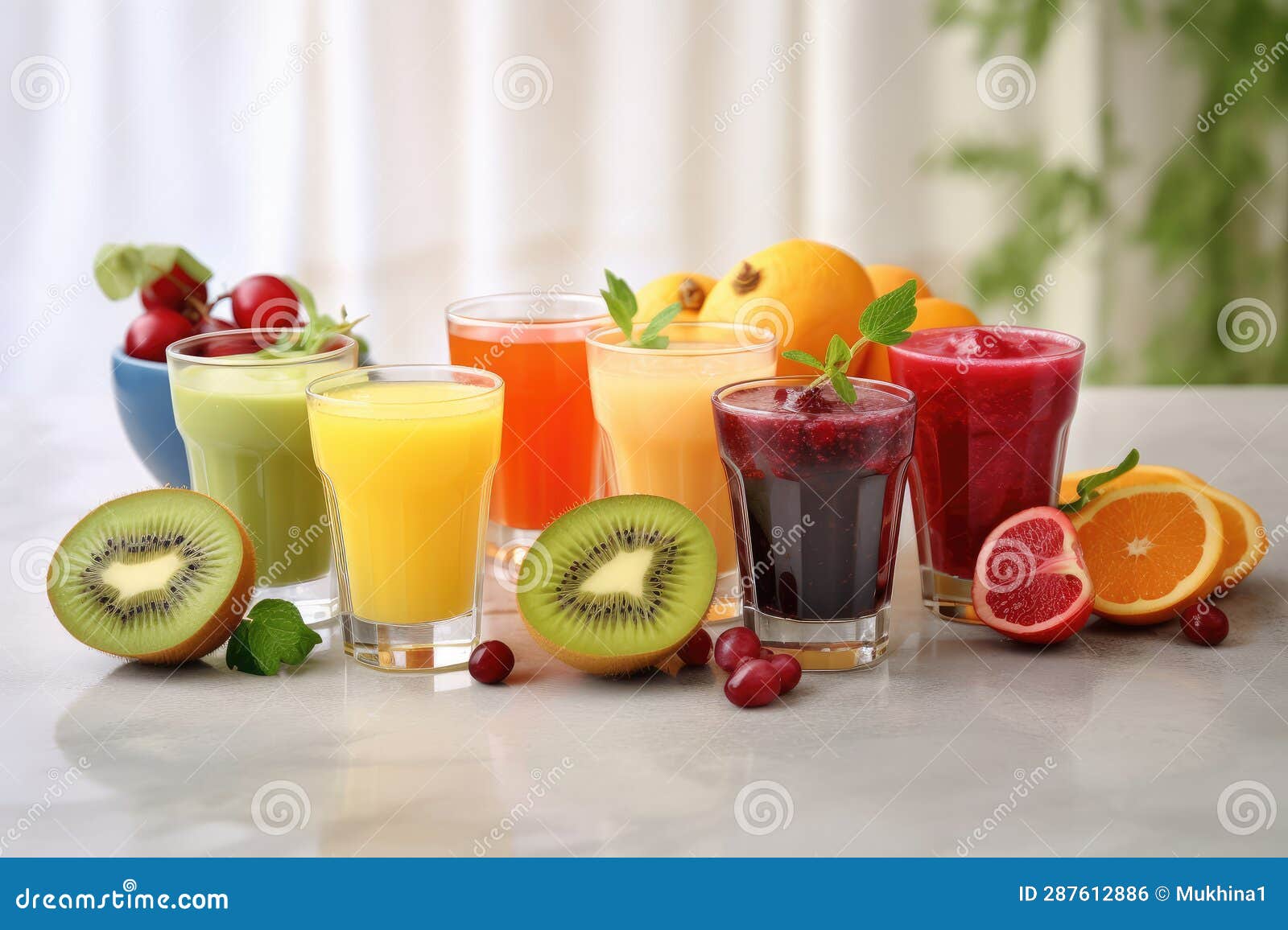 Different Juices. Generative AI Technology Stock Illustration ...