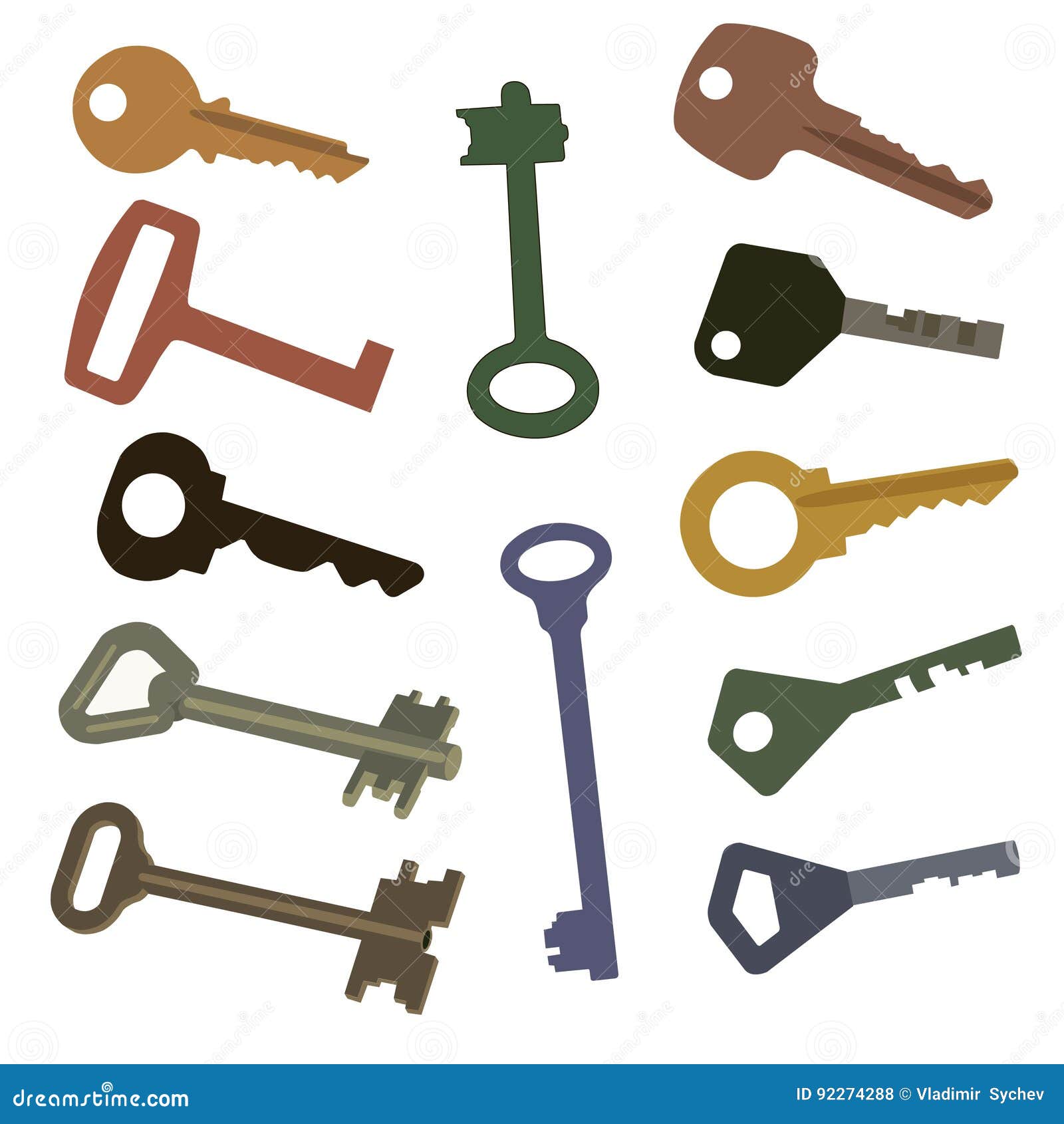 Different keys stock illustration. Illustration of protection - 92274288