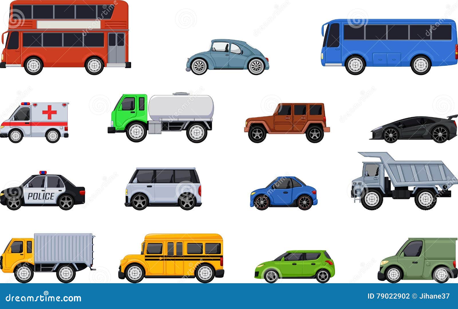 Different Kind of Car Cartoon Stock Illustration - Illustration of ...