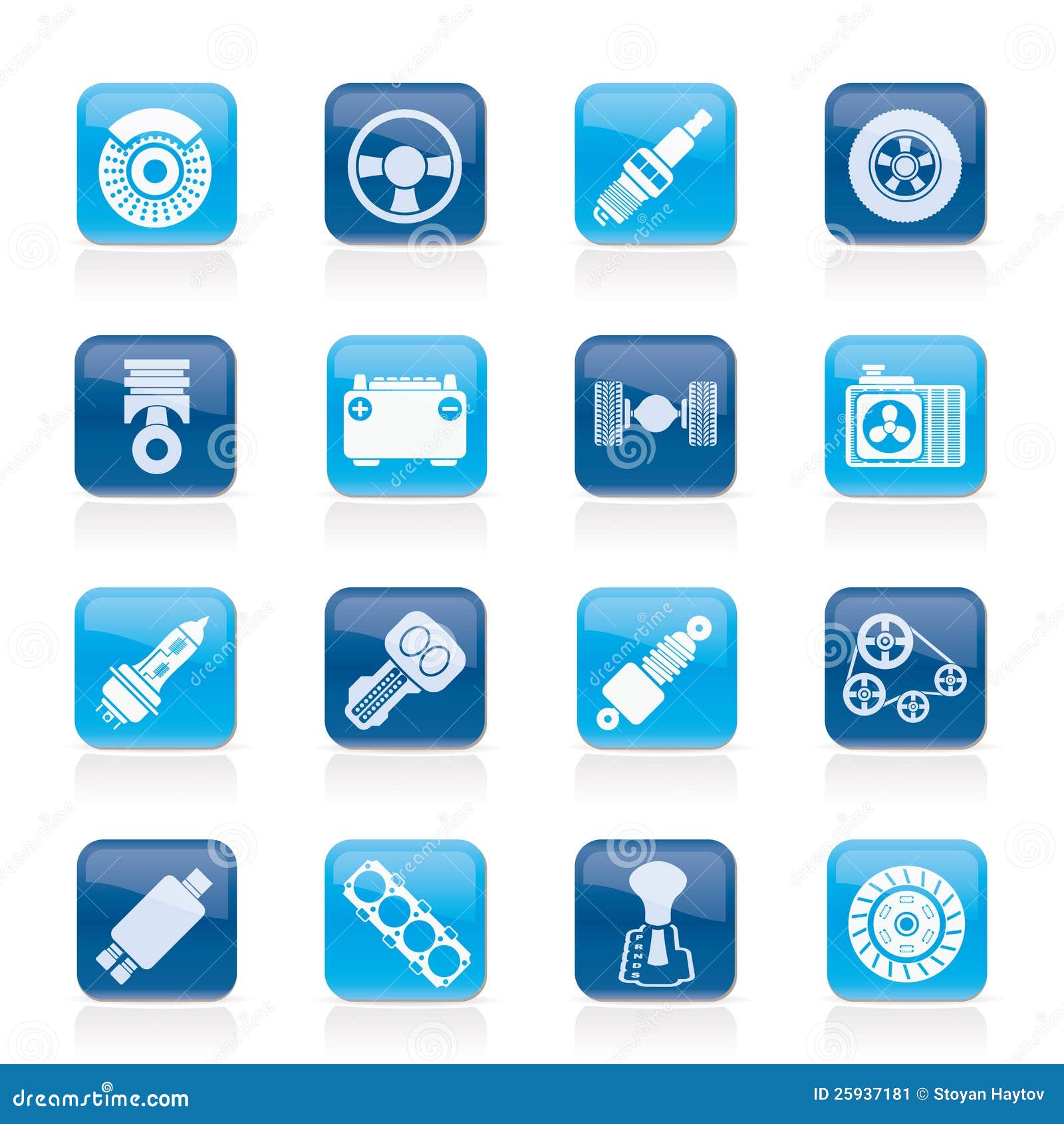Different Kind of Car Parts Icons Stock Vector - Illustration of icon ...