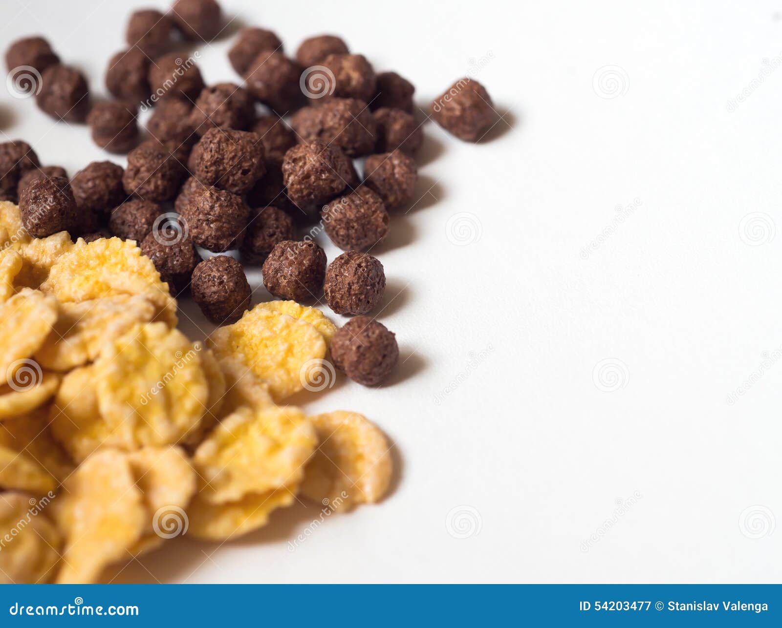 Different Kind of Cornflakes on White Background Stock Image - Image of ...