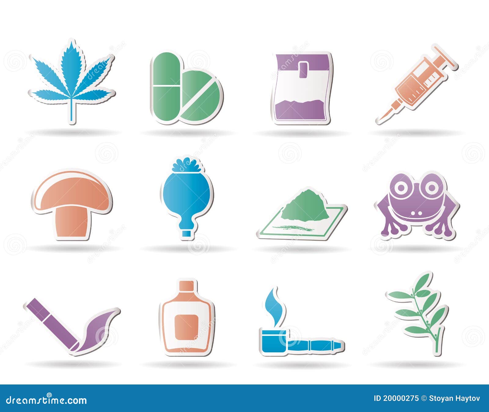 Different Kind of Drug Icons Stock Vector - Illustration of addiction ...