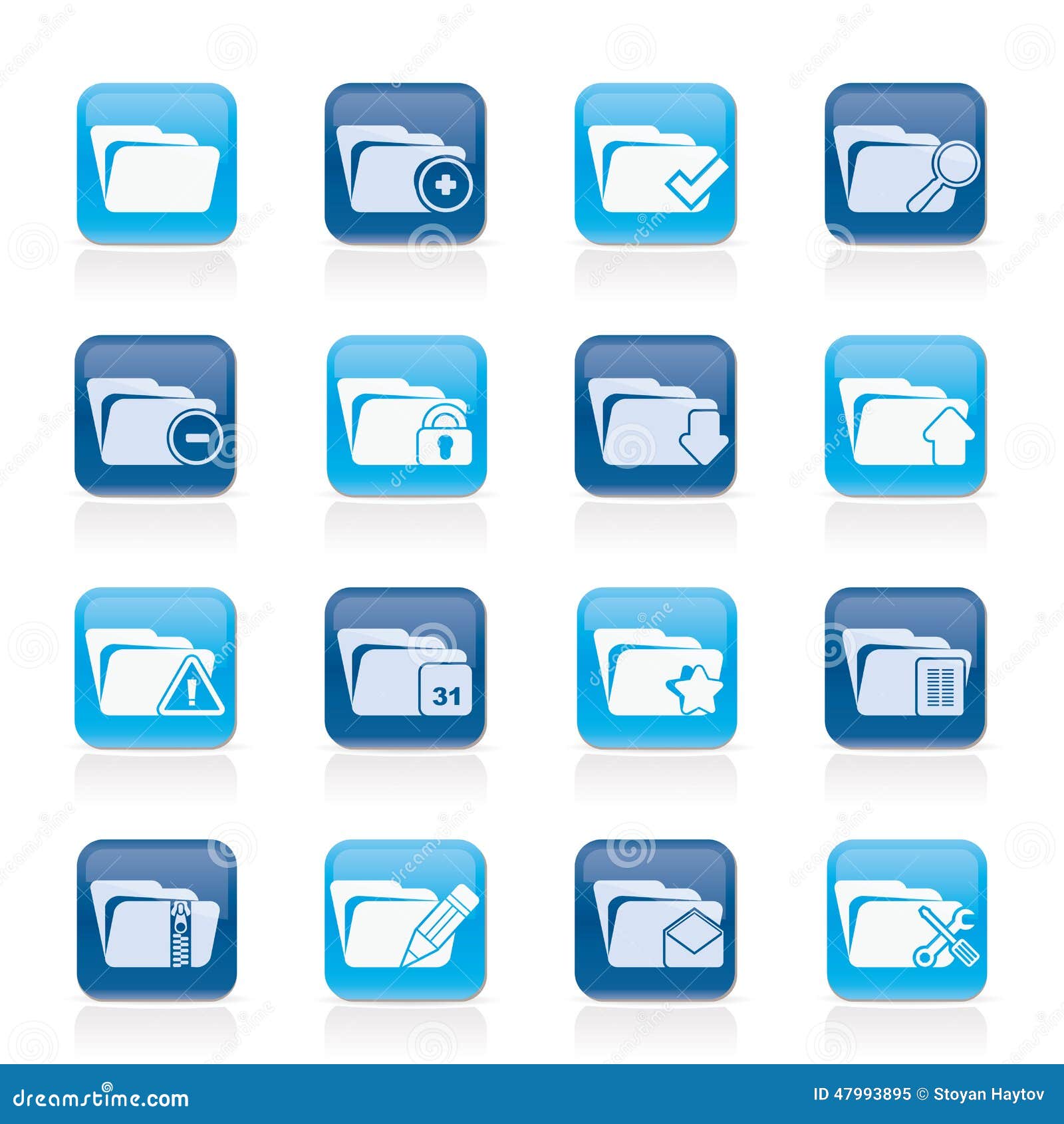 Different Kind of Folder Icons Stock Vector - Illustration of button ...