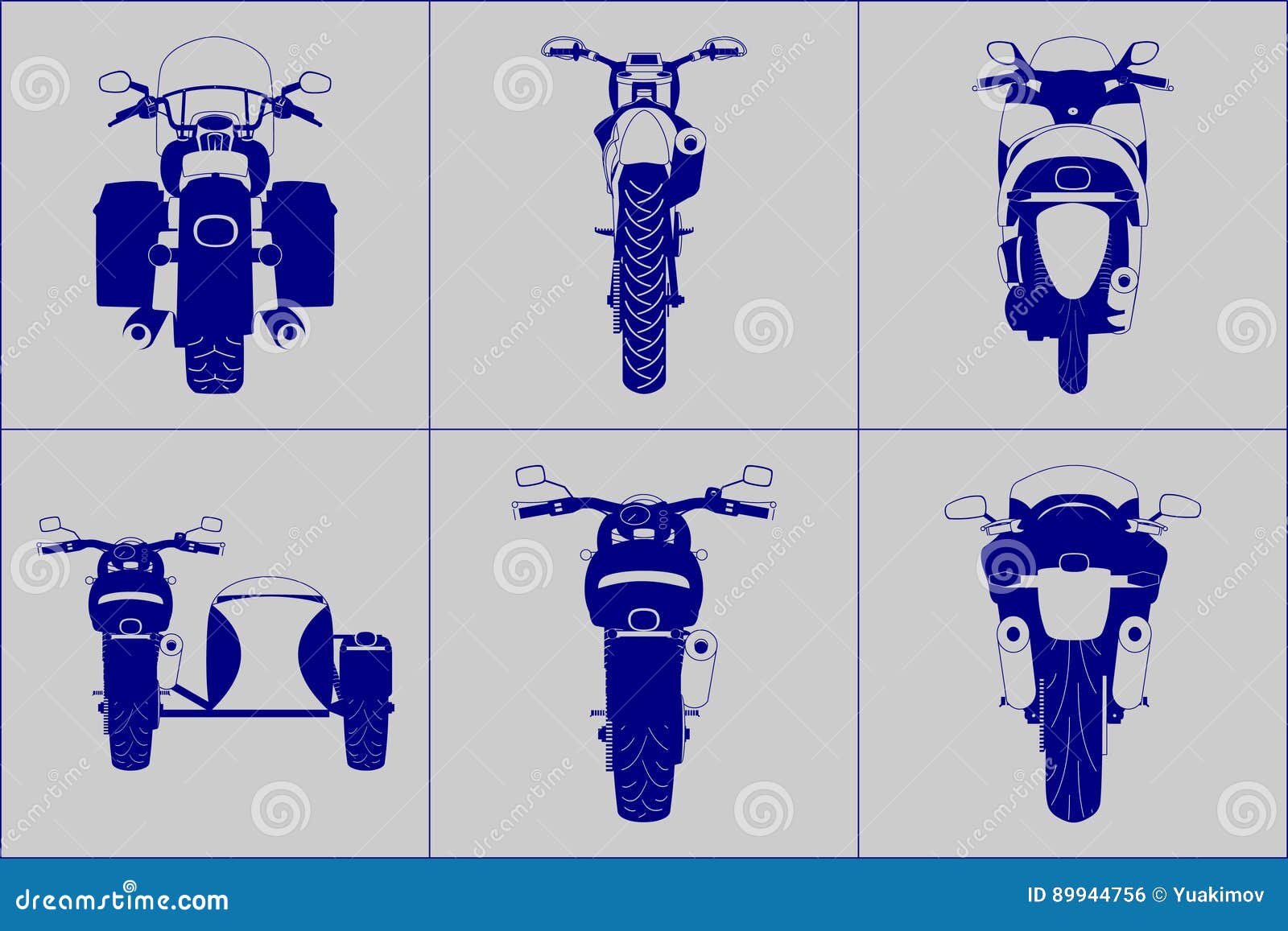 Different Kind Motorcycle Back View Icon Set Stock Vector ...