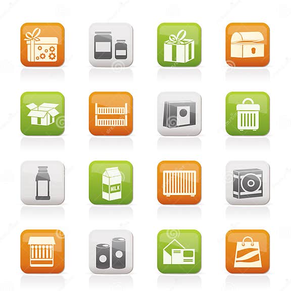 Different Kind of Package Icons Stock Vector - Illustration of isolated ...