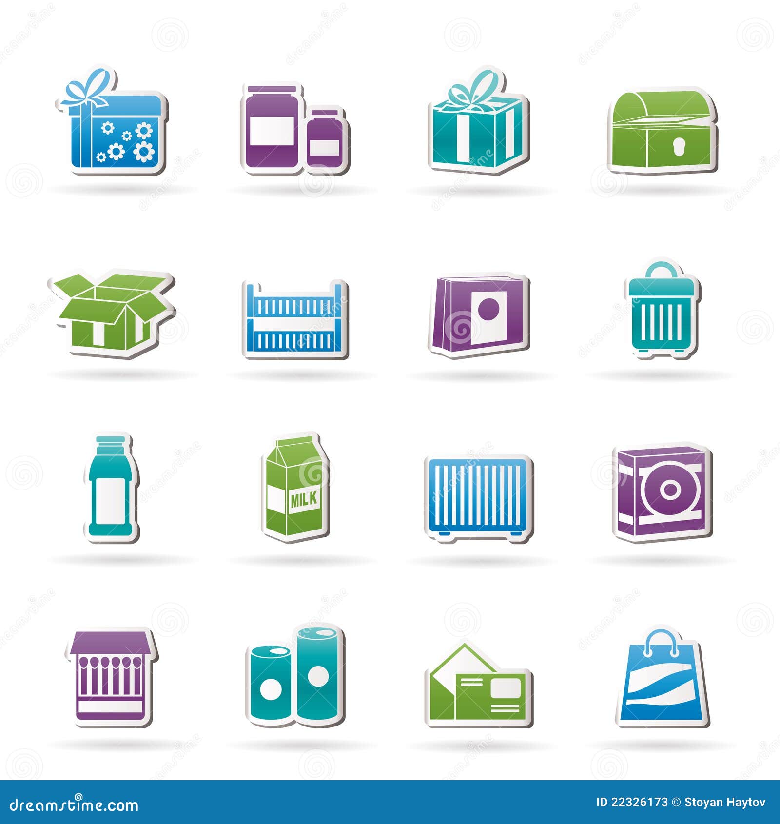 Different Kind of Package Icons Stock Vector - Illustration of cargo ...