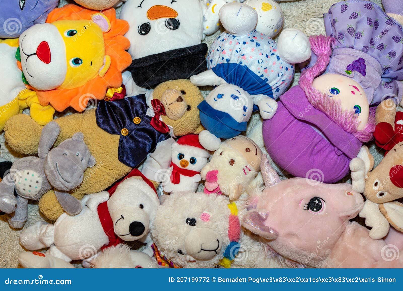 Different Kind of Plush Soft Toys on the Floor Everywhere in a Kid S ...