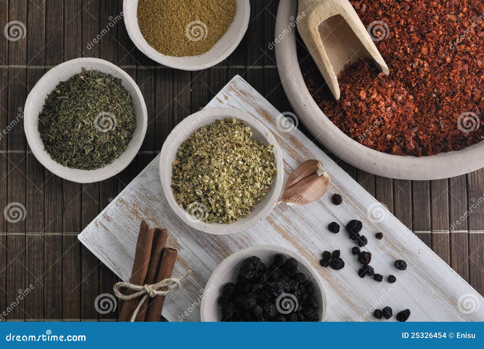 Different kind of spices stock photo. Image of garlic - 25326454