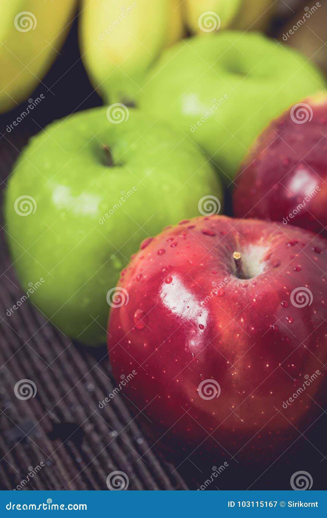 Green and Red of Apples on Black Background Stock Image - Image of ...
