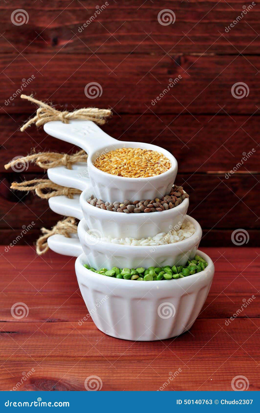 Different Kinds of Bean Seeds on a Wooden Table Stock Image - Image of ...