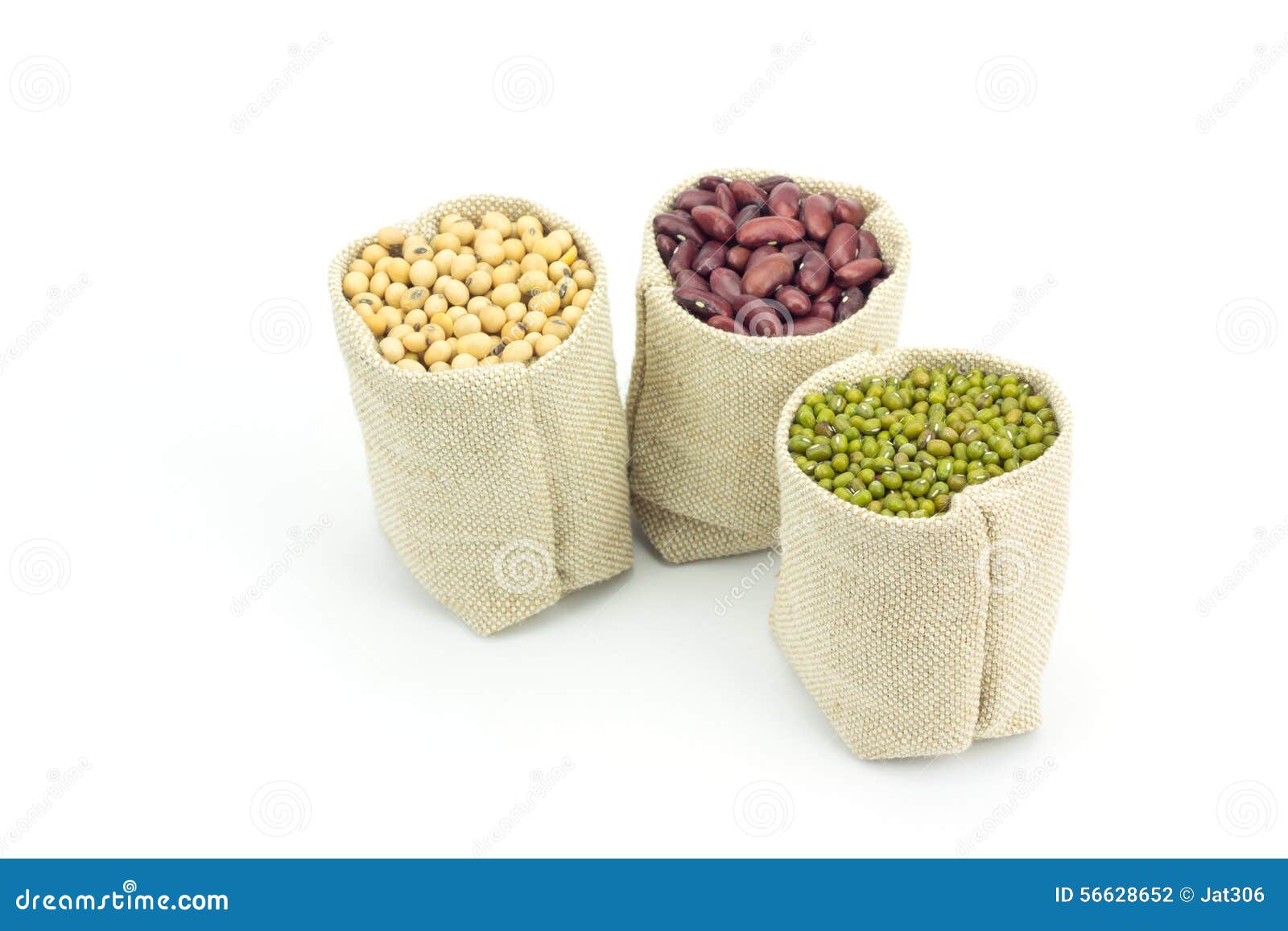 Sacks With Different Types Of Grain And Peas Sold On A Street Market In ...