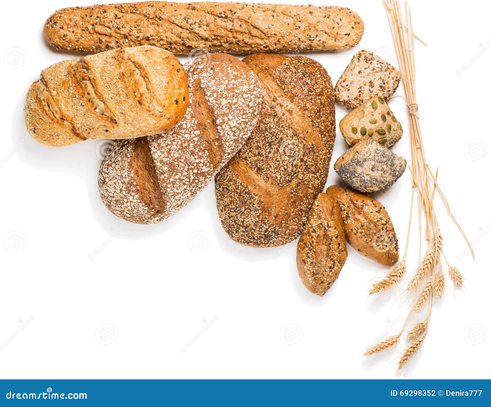 Different Kinds of Bread, Above View Stock Photo - Image of collection ...