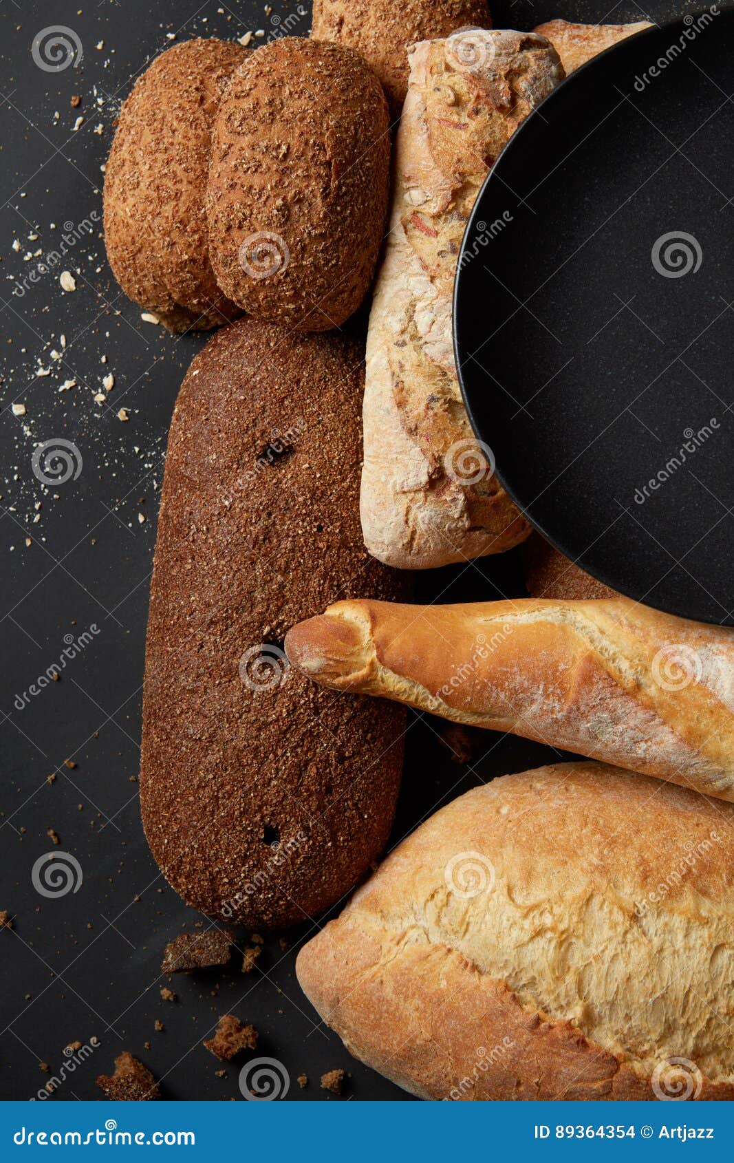 Different Kinds of Bread on Background Stock Photo - Image of kind ...