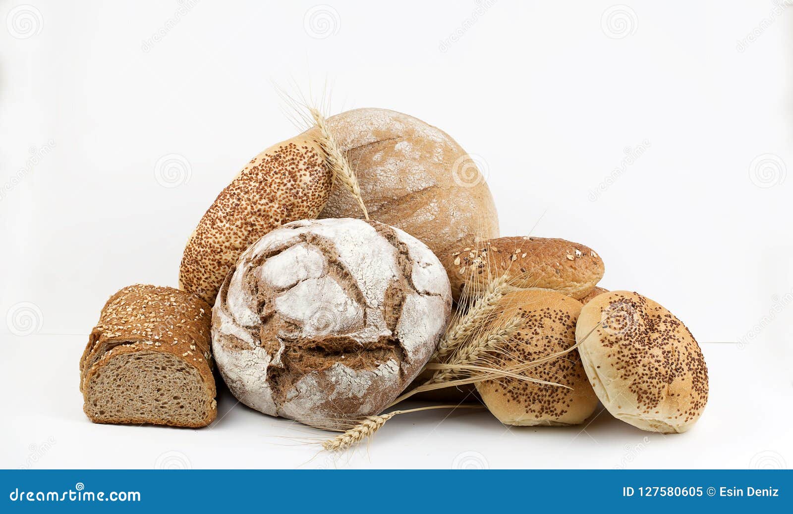 Different Kinds of Bread and Bread Rolls. Stock Image - Image of loaf ...