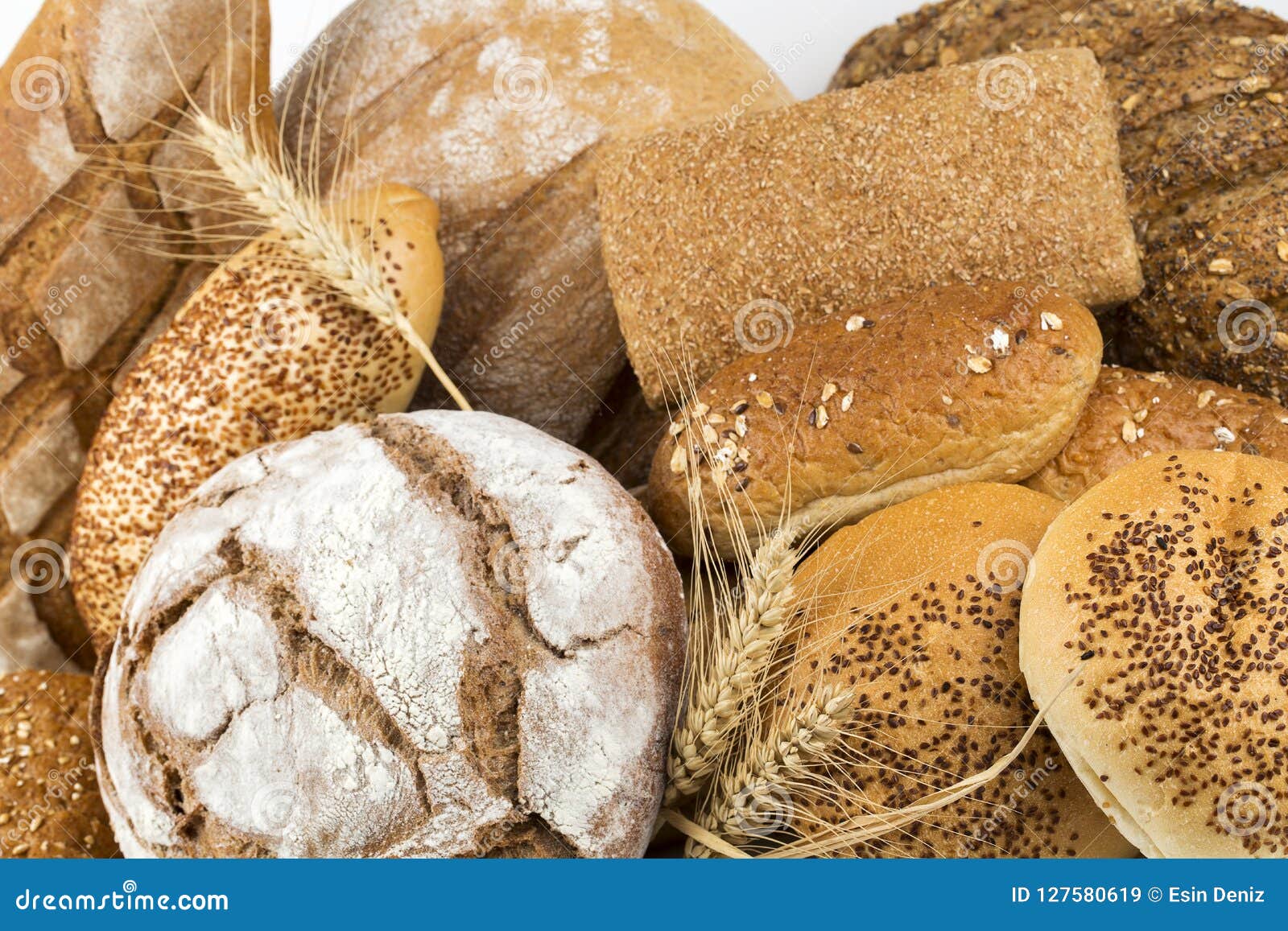 Different Kinds of Bread and Bread Rolls. Stock Image - Image of pastry ...