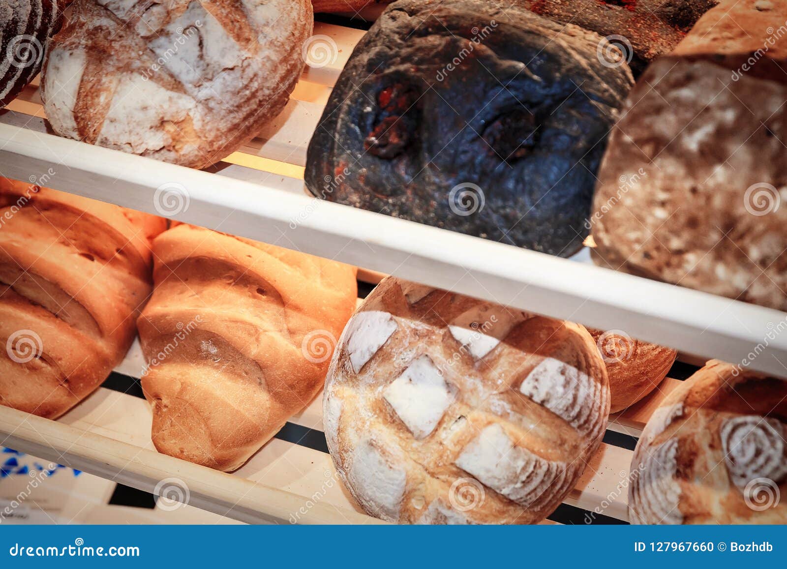 Different Kinds of Bread and Bread Rolls Stock Photo - Image of grain ...