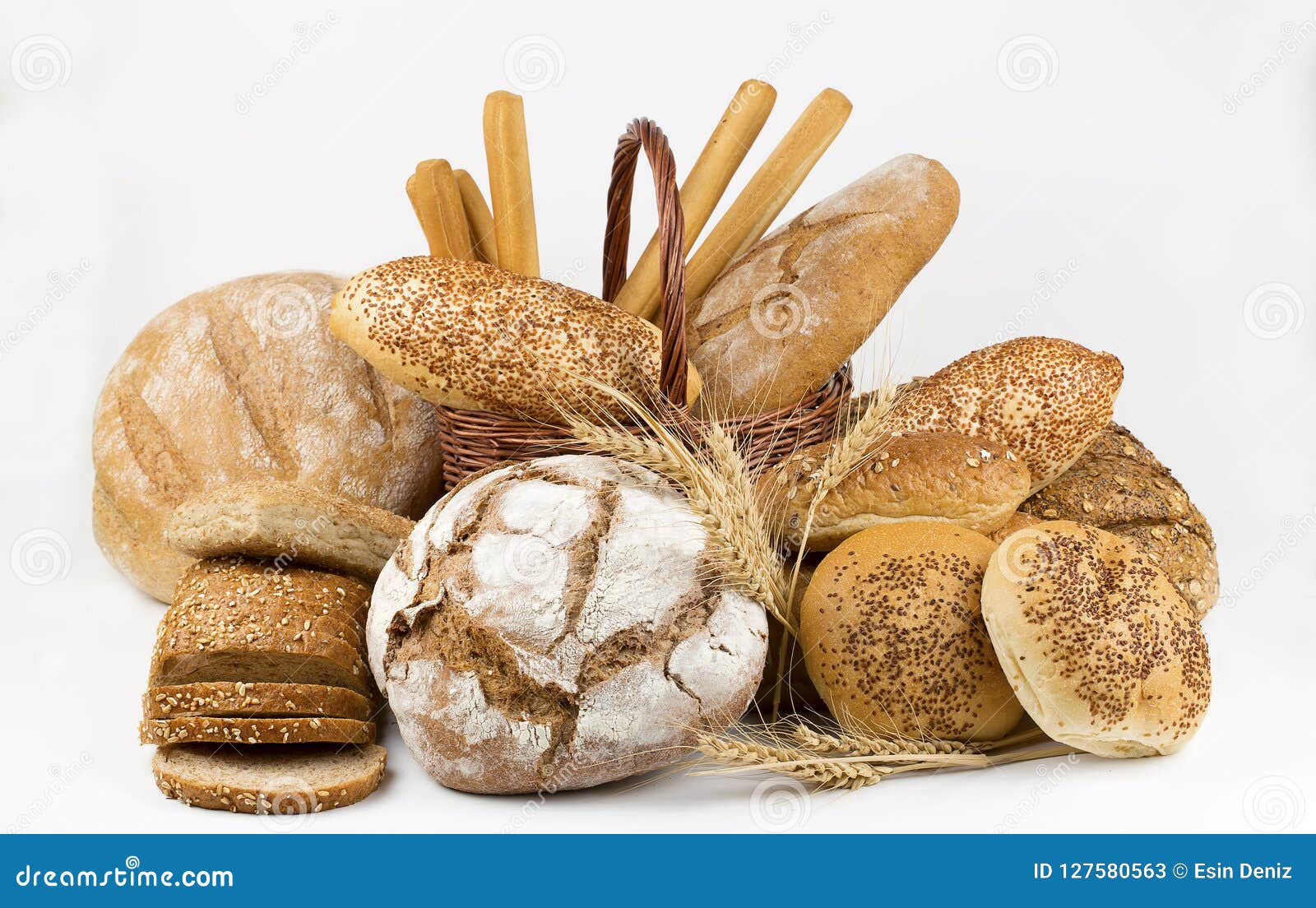 Different Kinds of Bread and Bread Rolls. Stock Image - Image of loaf ...