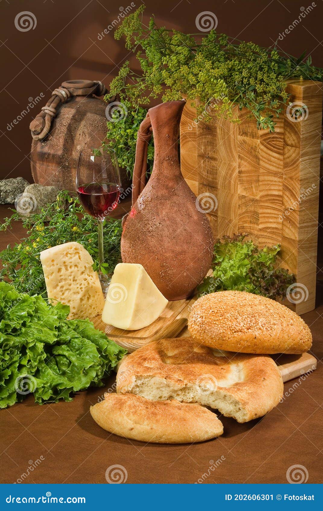 Still Life with Bread stock image. Image of cloth, bread - 202606301