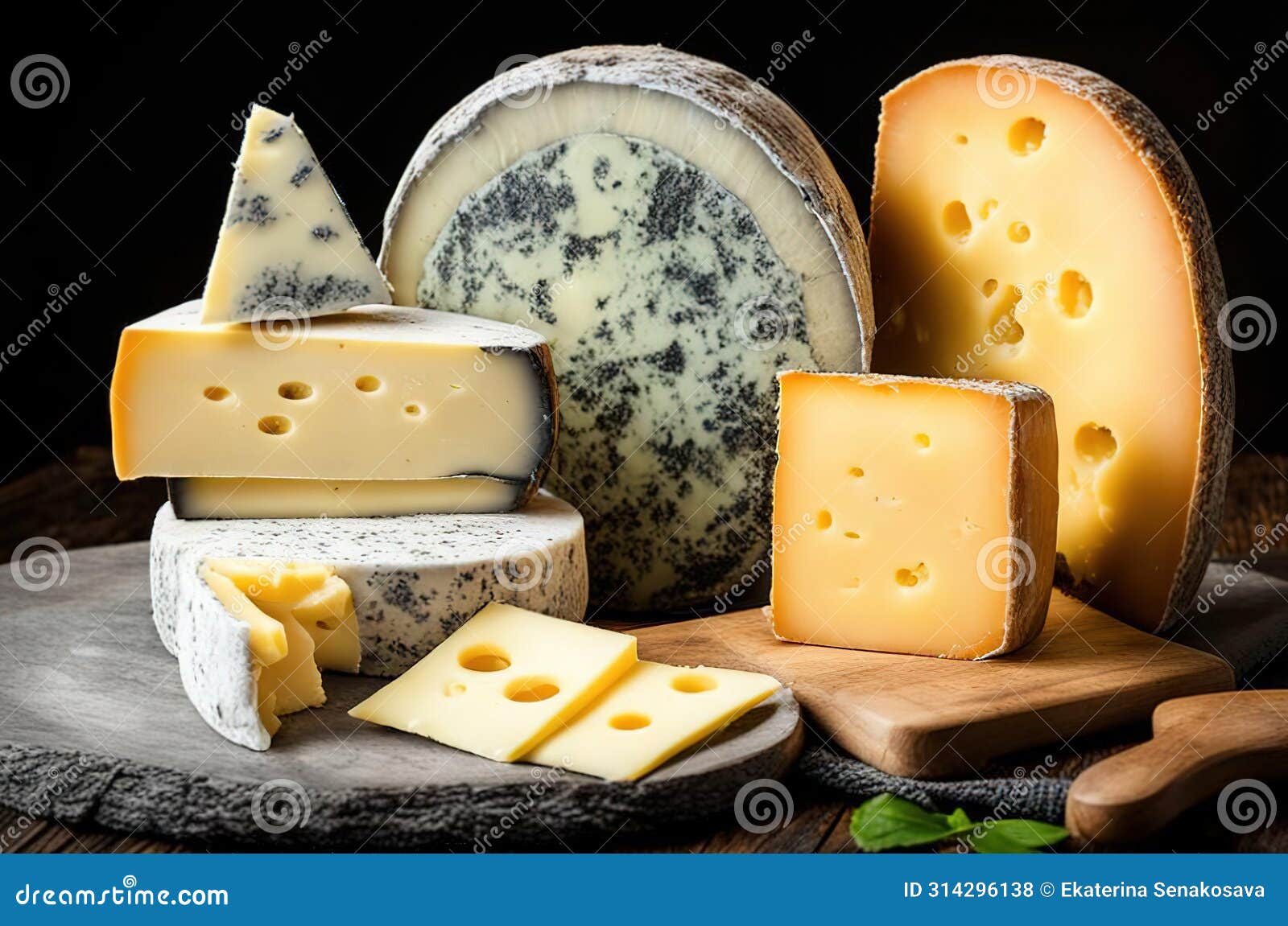 Set Of Cheeses. Cheese Plate. Vector Silhouette | CartoonDealer.com ...