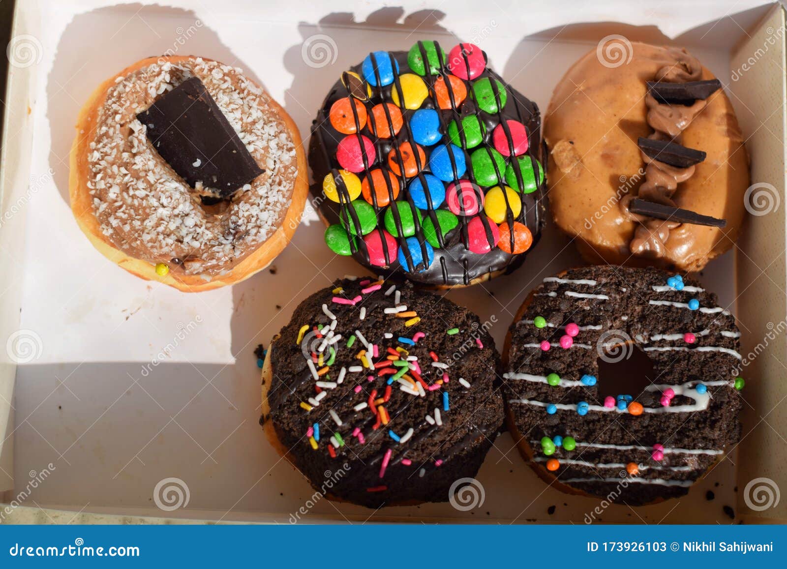 Different Kinds of Donuts Kept in a Box Stock Image - Image of ...