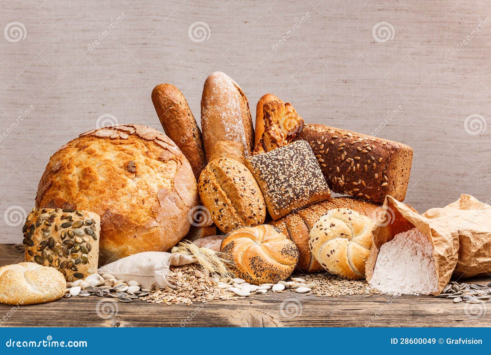 Different Kinds of Fresh Bread Stock Image - Image of roll, dough: 28600049