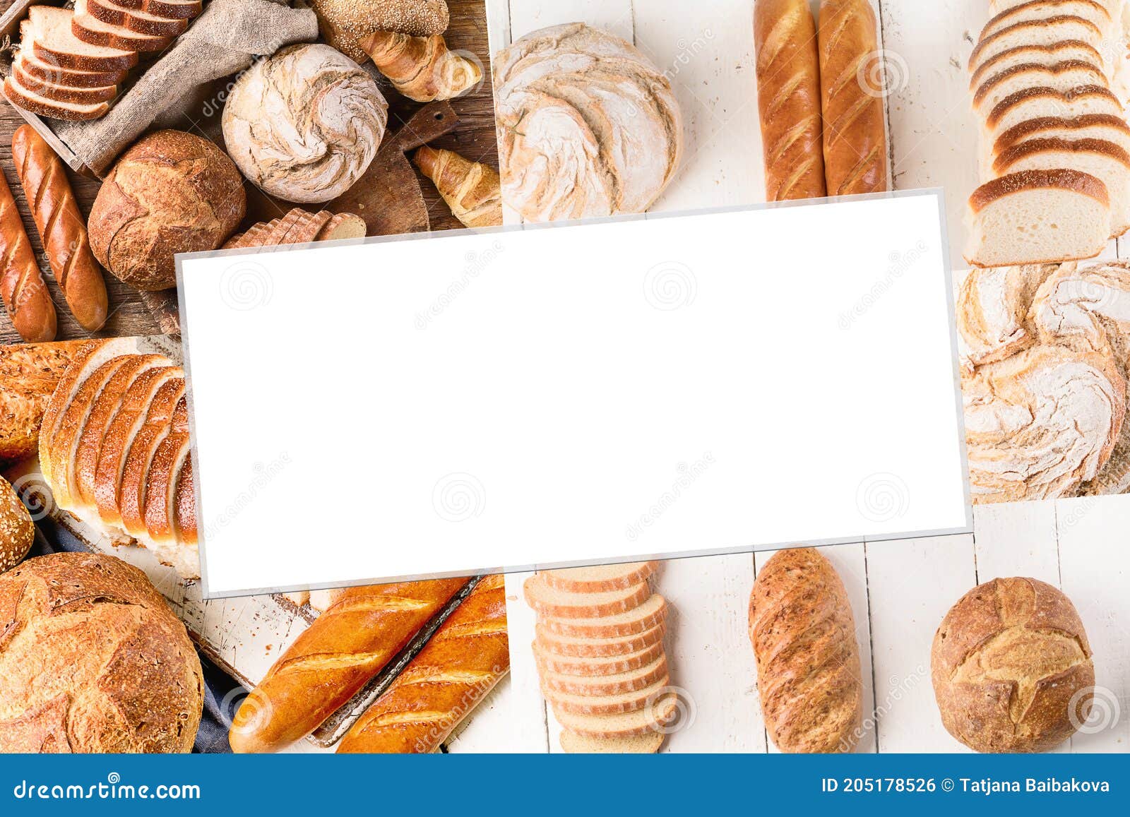 Different Kinds of Fresh Bread Collage. Food Stock Photo - Image of ...