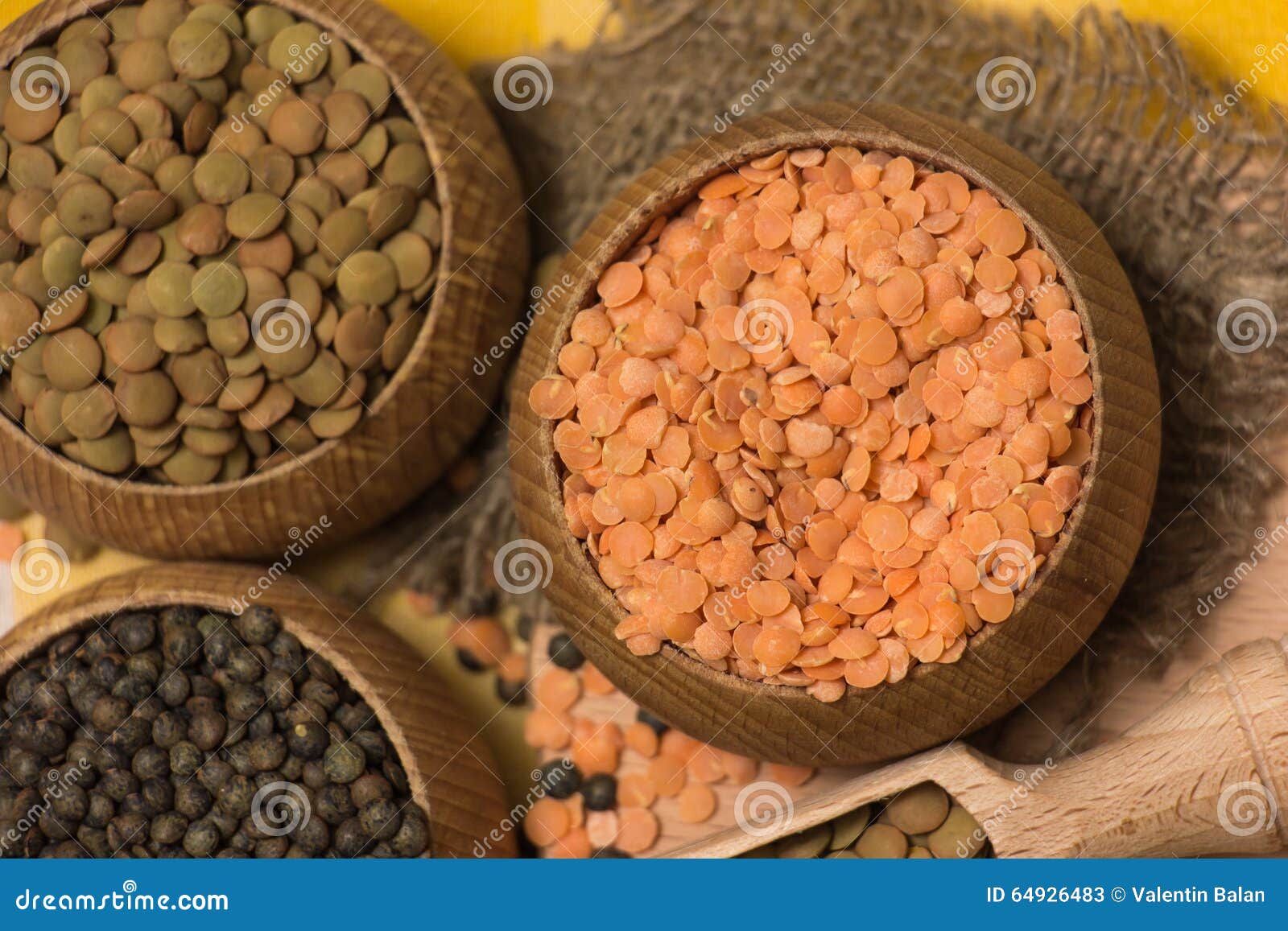 Different kinds of lentils stock image. Image of natural - 64926483