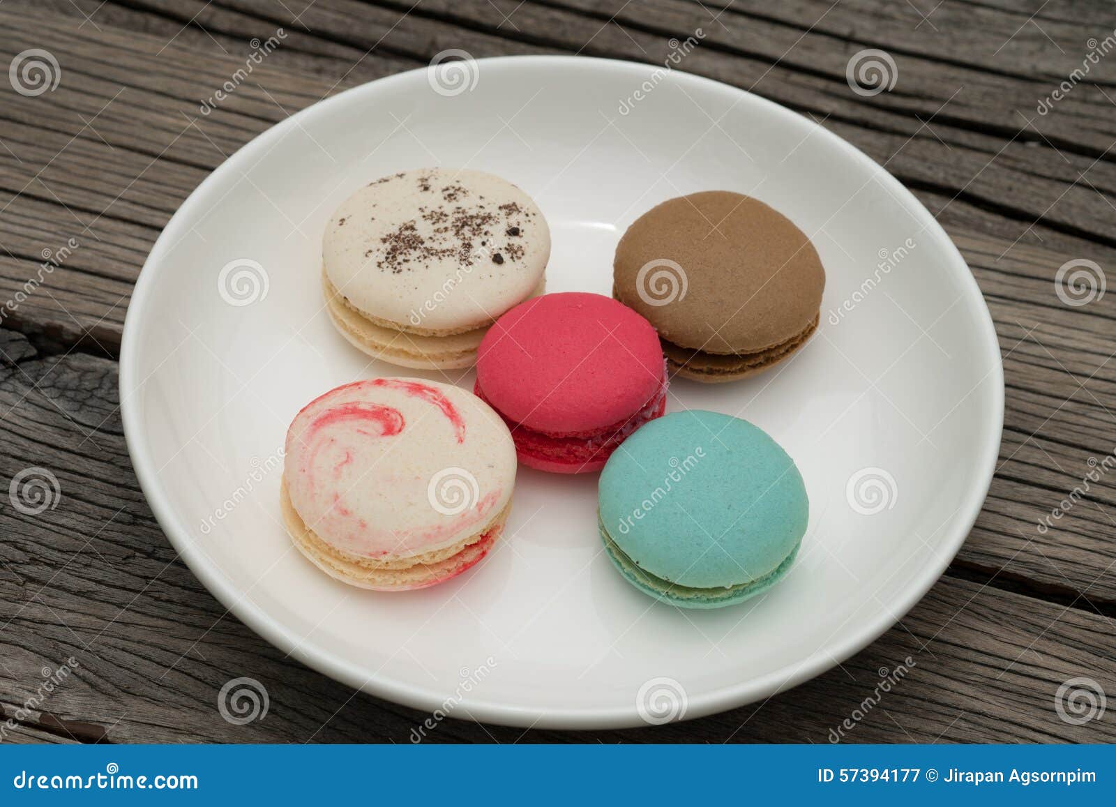 Different Kinds of Macaroon on White Plate Stock Image - Image of ...