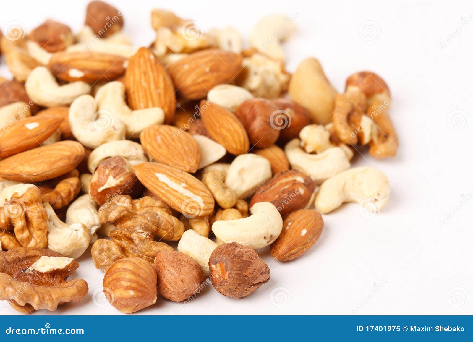 Different kinds of nuts stock image. Image of mixed, pile - 17401975