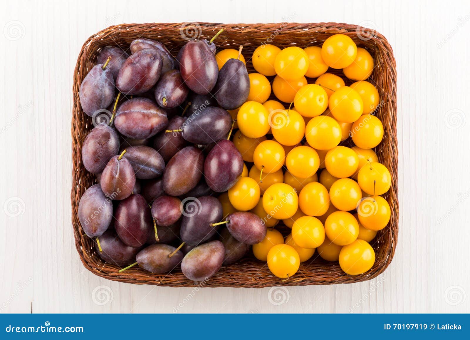 Different Kinds of Plums in Basket Stock Image - Image of fruit, pulp ...