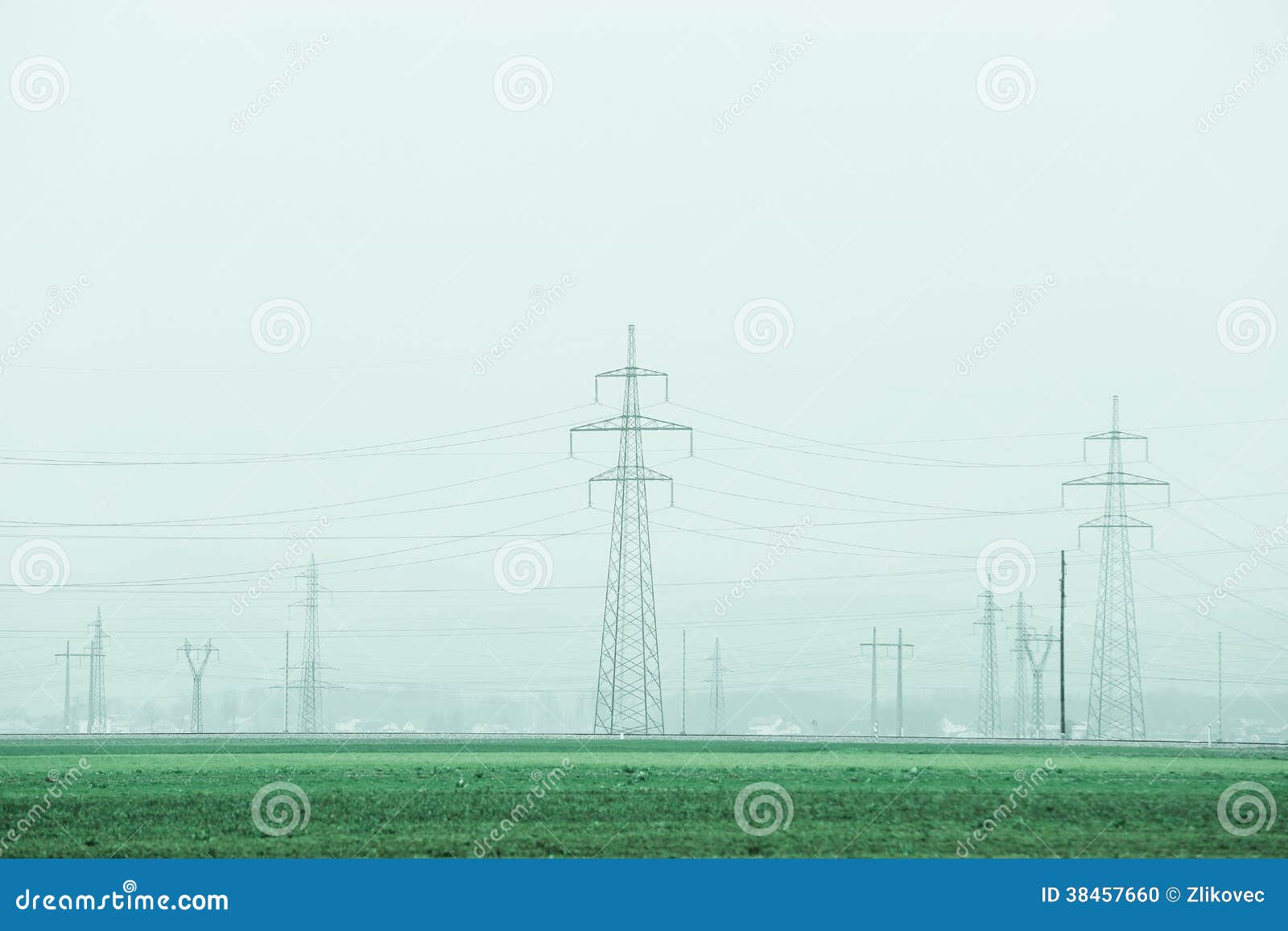Different kinds of pylons stock photo. Image of cables - 38457660