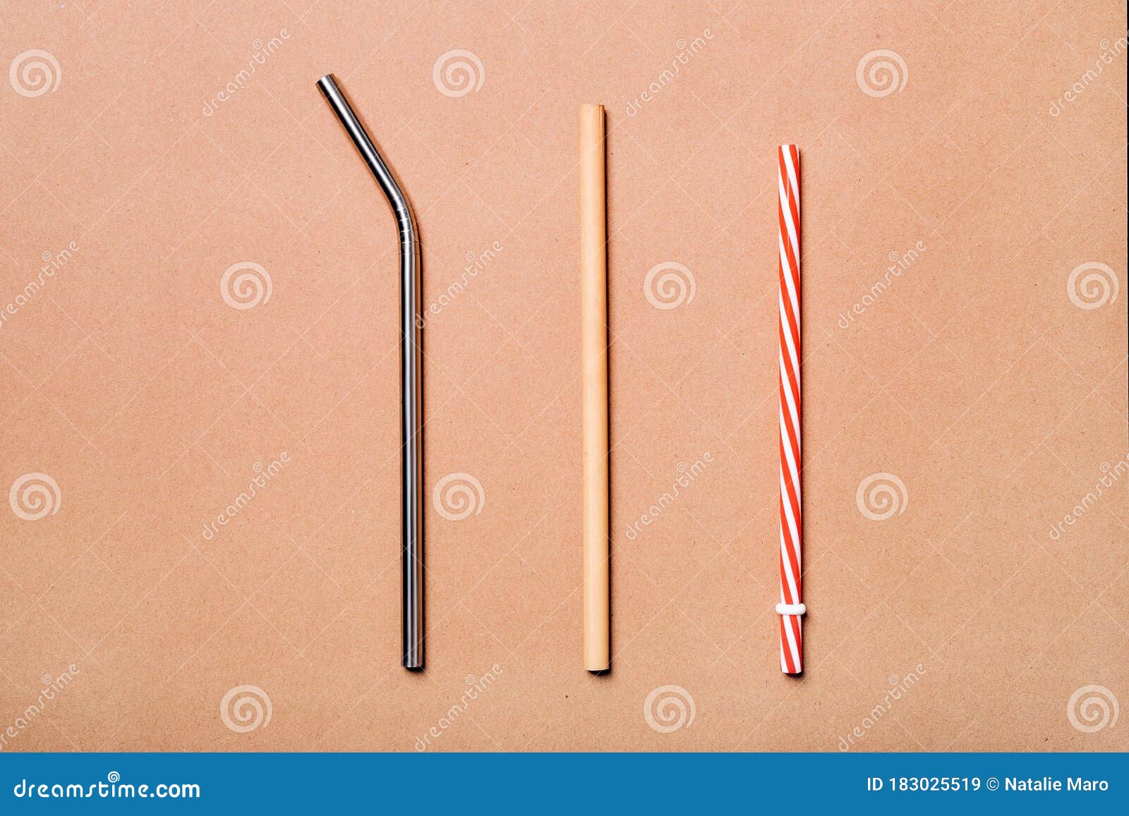 Different Kinds of Straws. Reusable Bamboo, Stainless Steel and Single ...