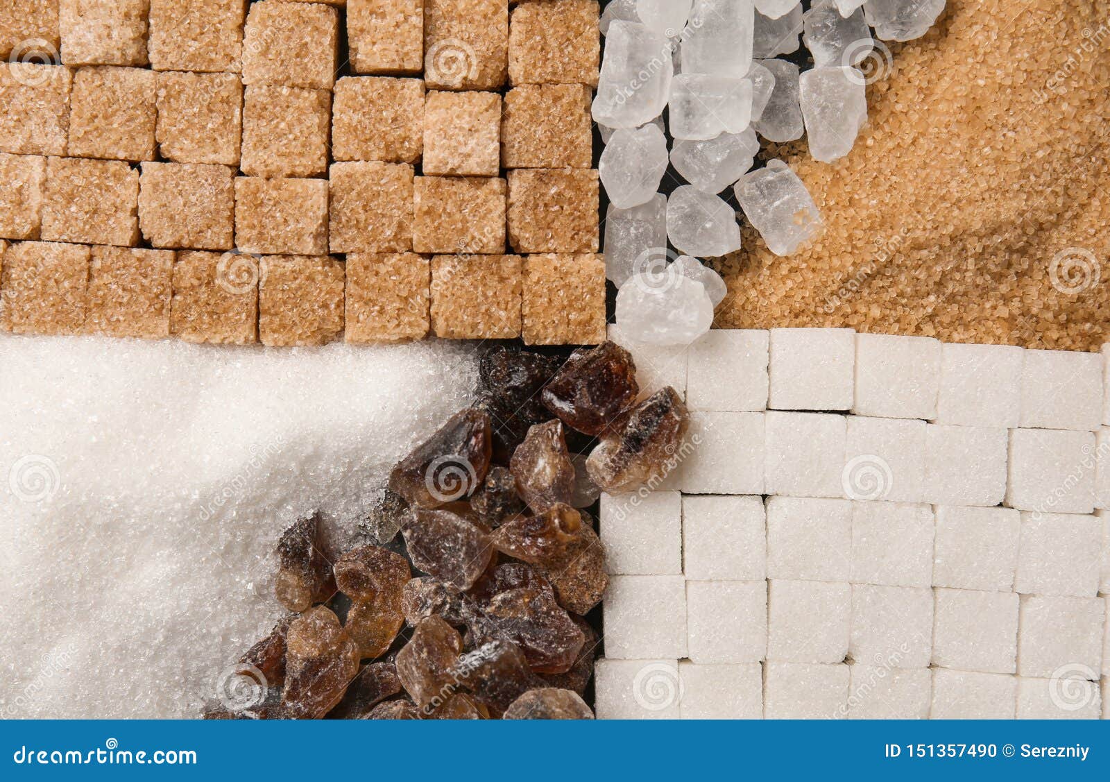 Different Kinds of Sugar, Top View Stock Photo - Image of delicious ...