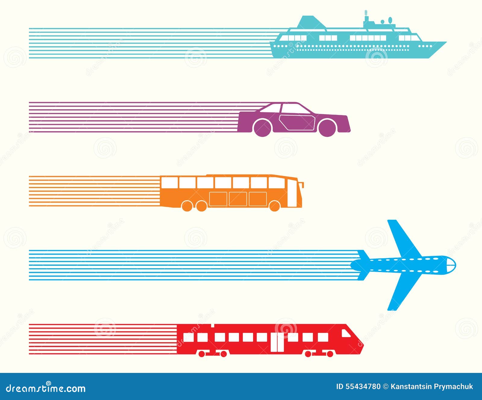 Different Kinds of Transport. Vector Illustration Stock Vector ...