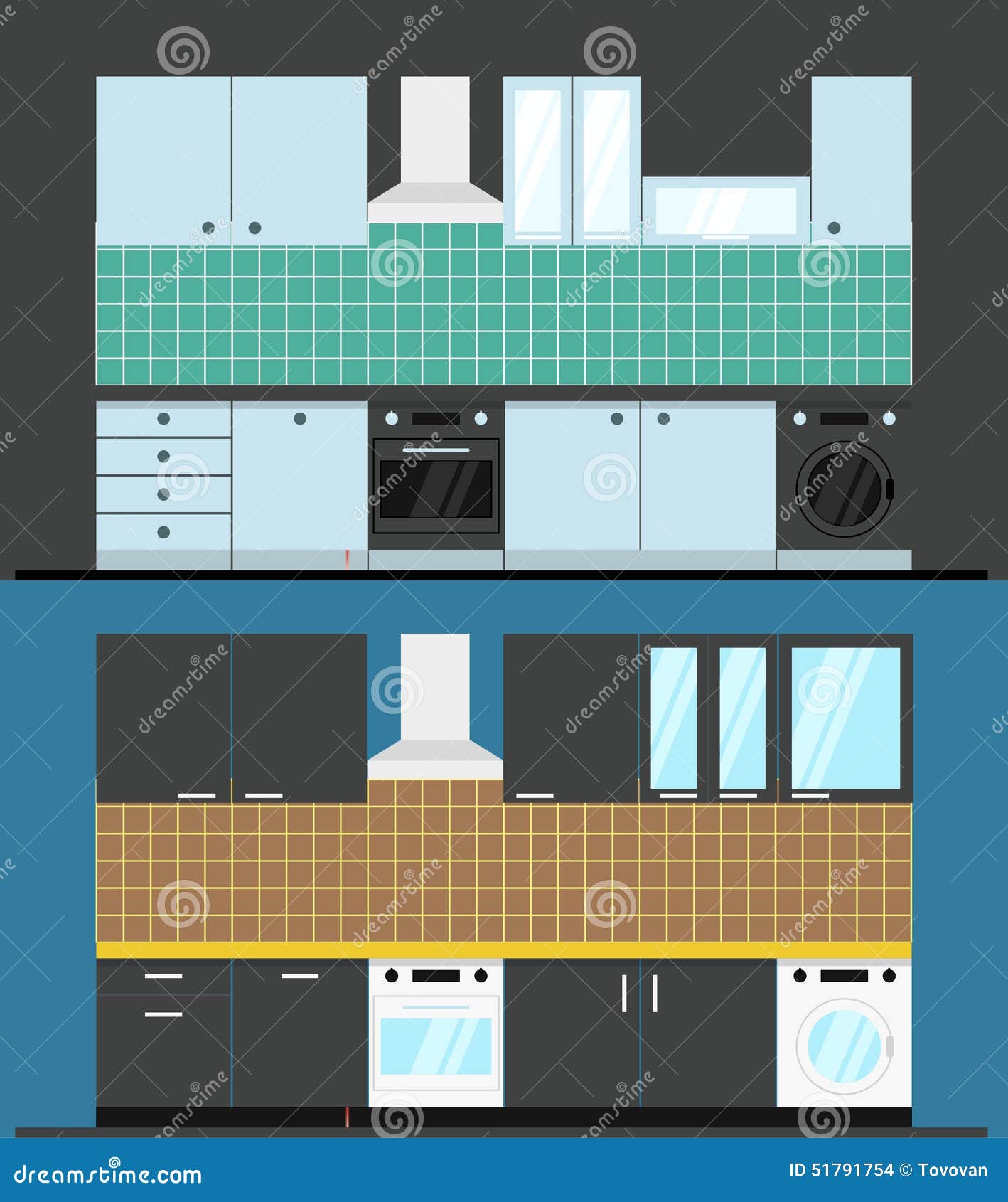 Different Kitchen Composition Stock Vector - Illustration of elements ...
