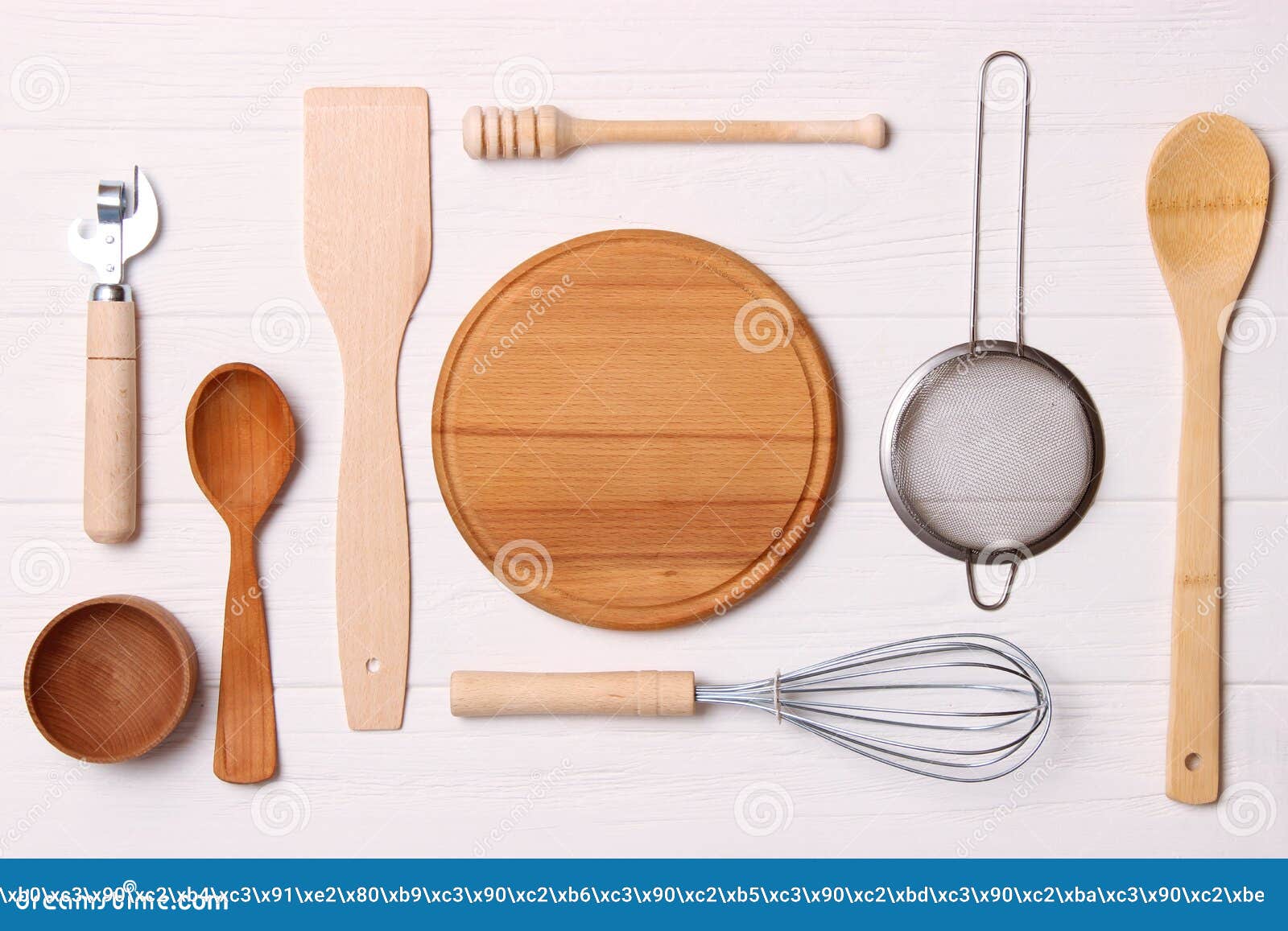 Different Kitchenware on a Light Background Top View. Cooking ...