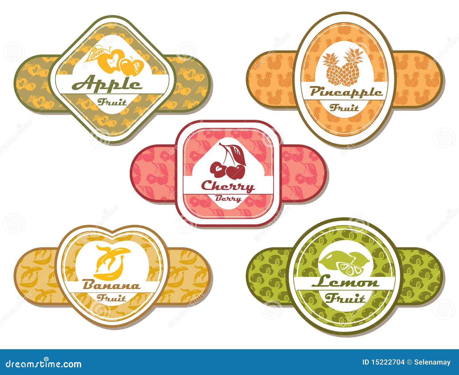 Different Labels for Fruits and Berries Stock Vector - Illustration of ...