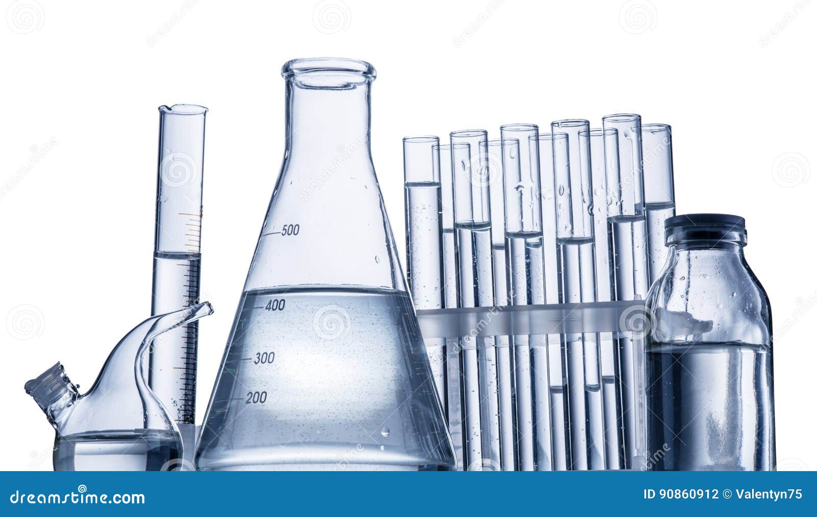 Different Laboratory Beakers and Glassware. Stock Photo - Image of ...