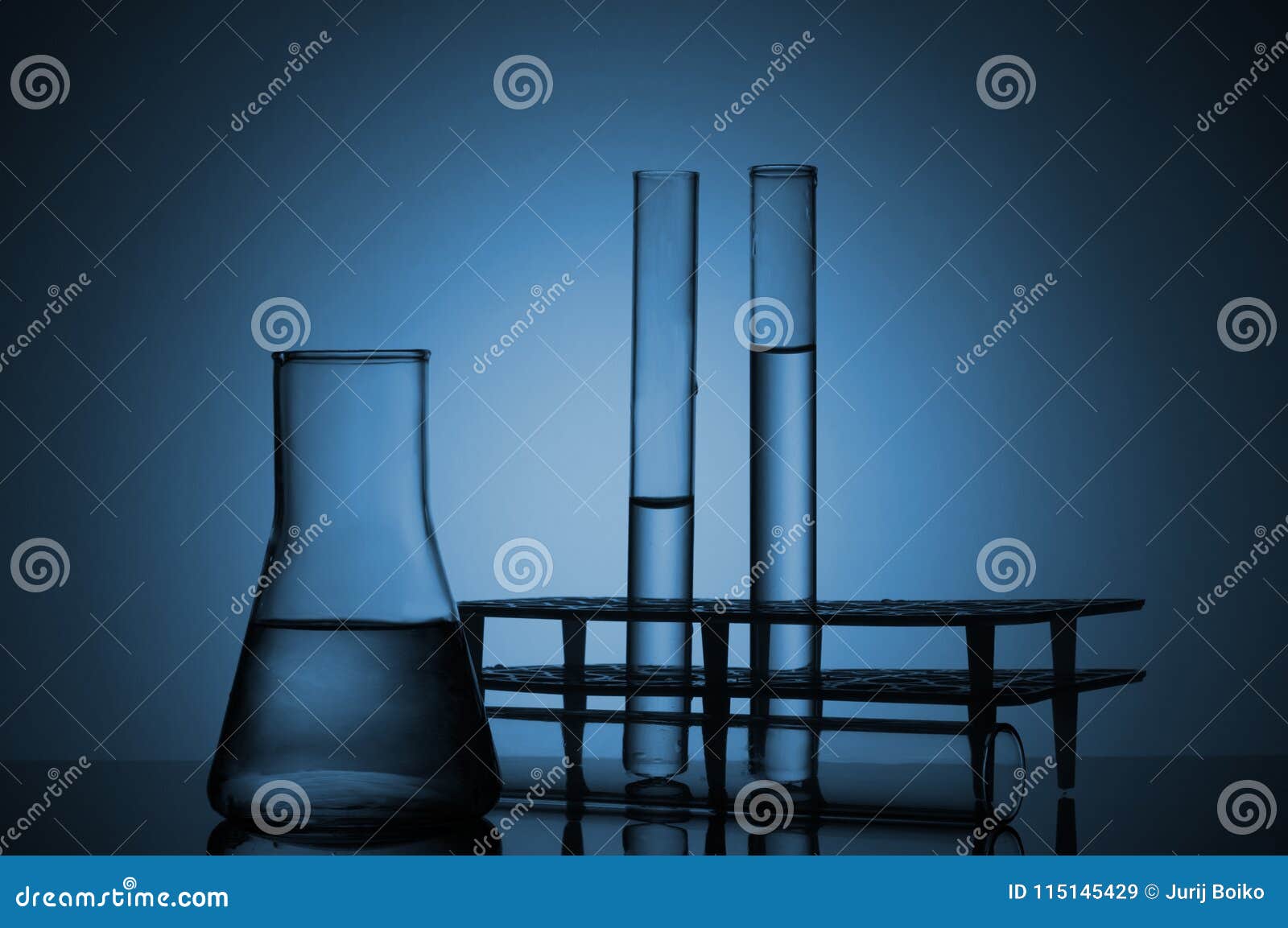Different Laboratory Beakers and Glassware. Stock Image - Image of ...