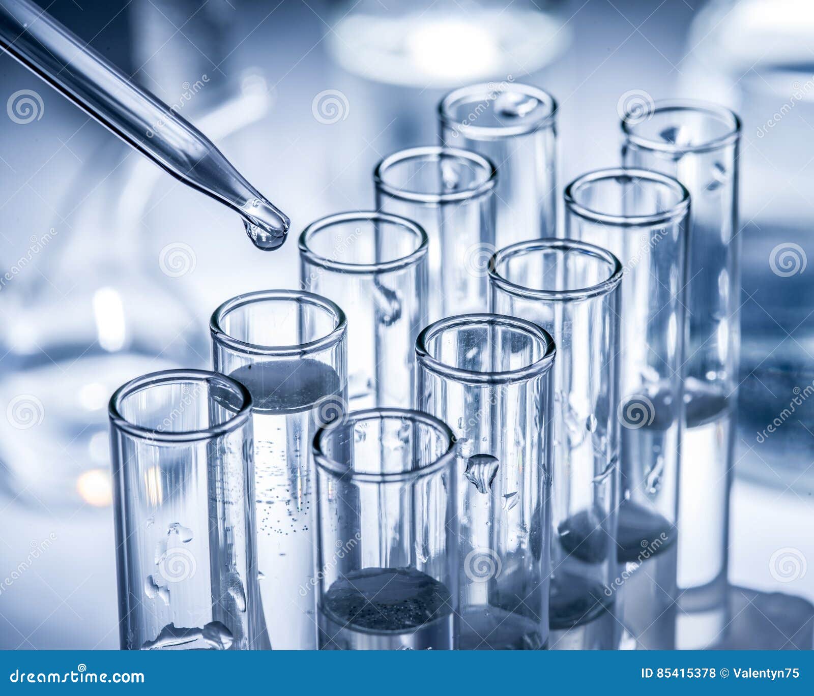 Different Laboratory Beakers and Glassware. Stock Photo - Image of ...