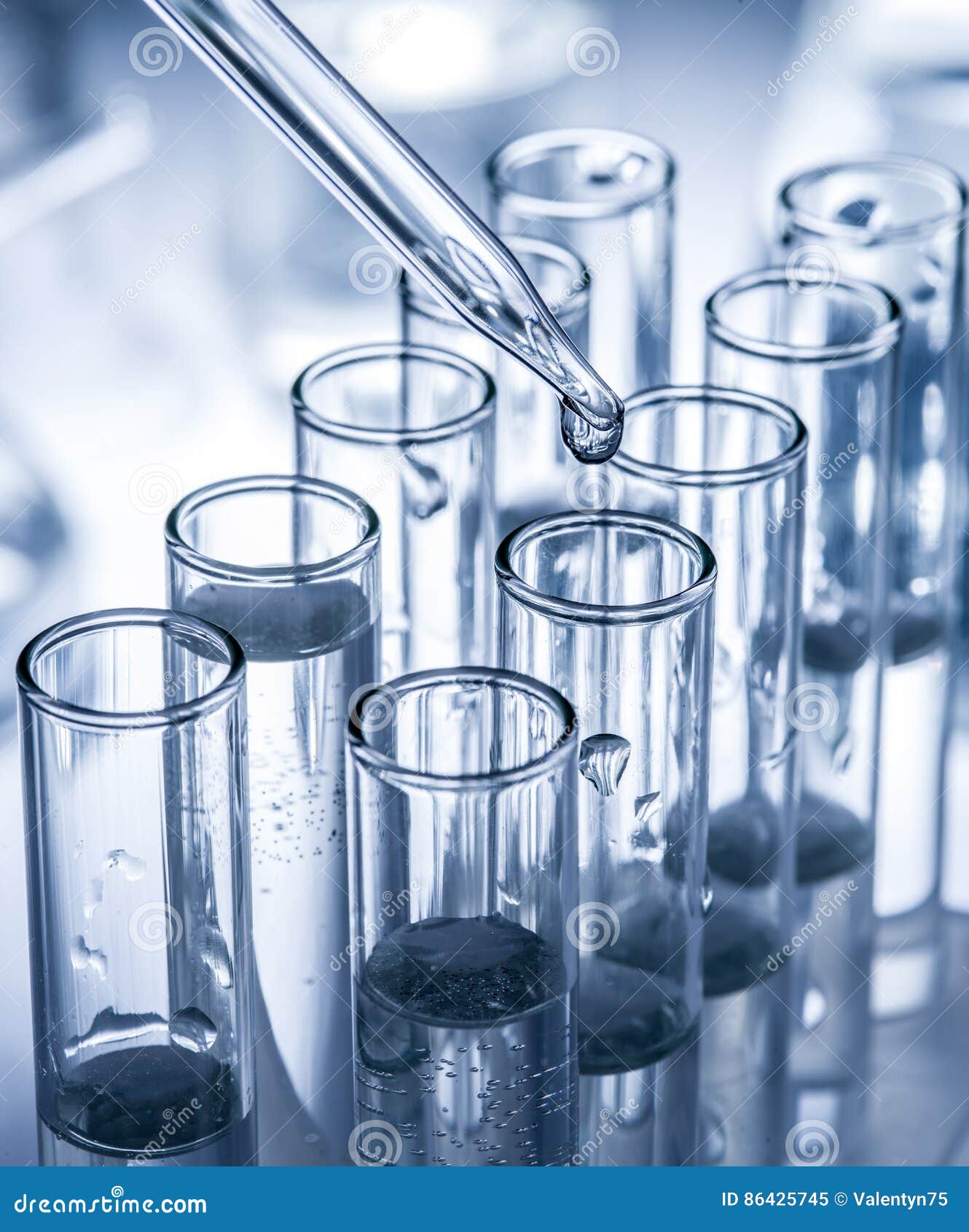 Different Laboratory Beakers And Glassware. Royalty-Free Stock ...