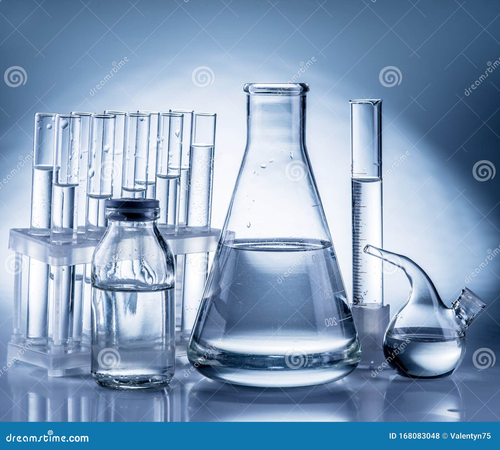 Different Laboratory Beakers and Glassware Stock Photo - Image of glass ...