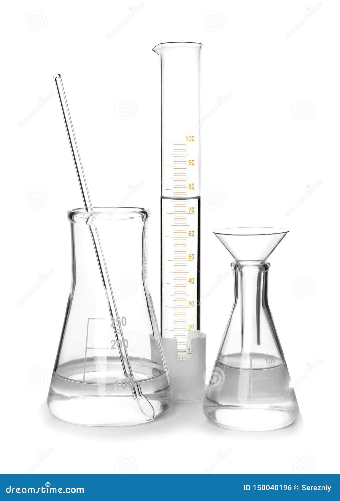 Different Laboratory Glassware on White Background Stock Photo - Image ...