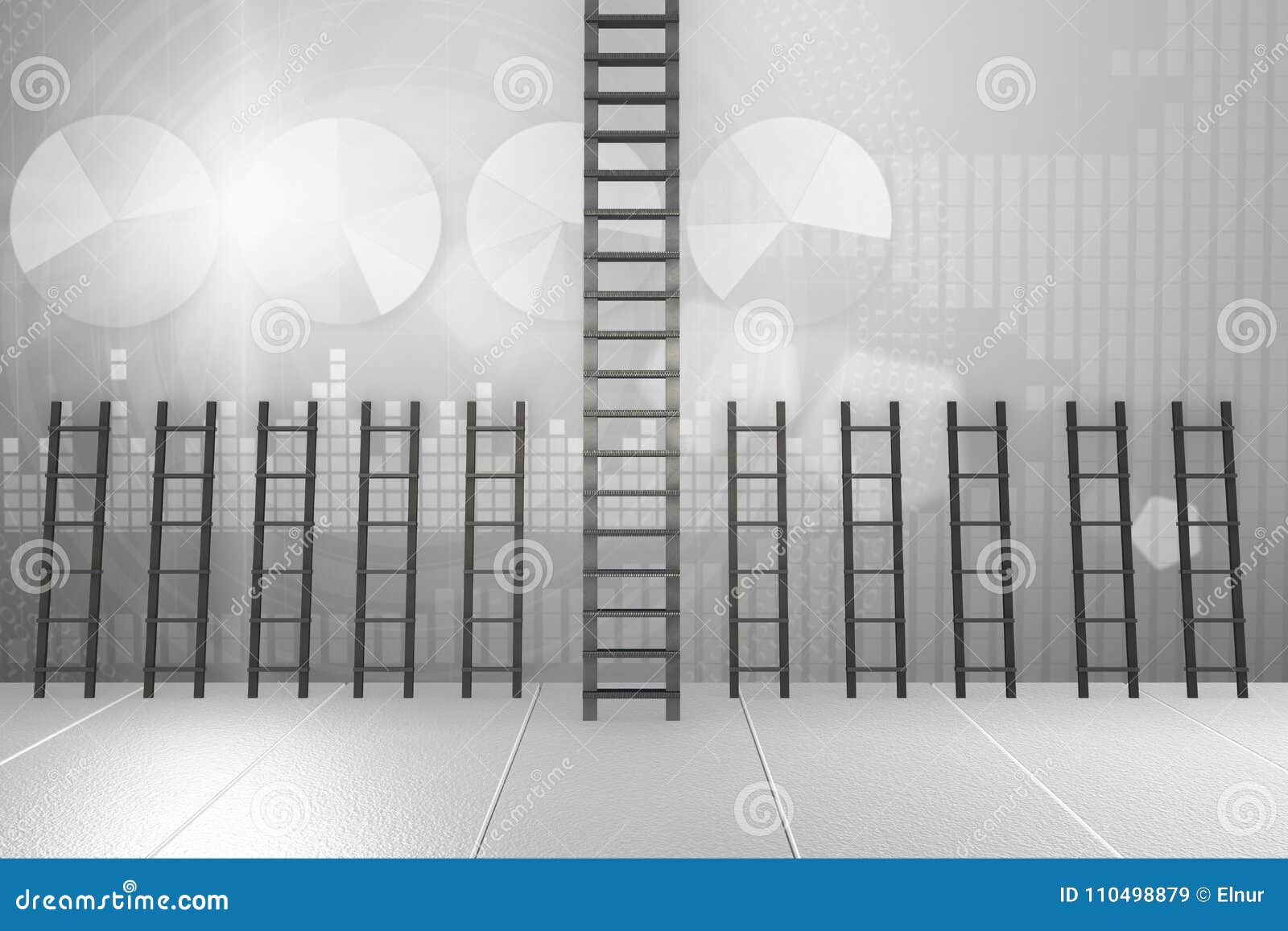 Different Ladders In Career Progression Concept - 3d Rendering Stock ...