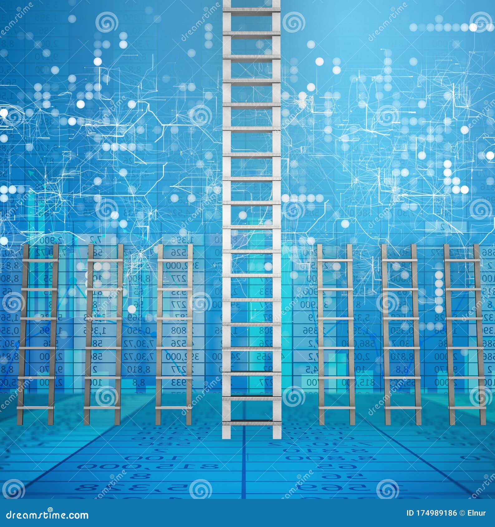 Different Ladders in Career Progression Concept Stock Illustration ...