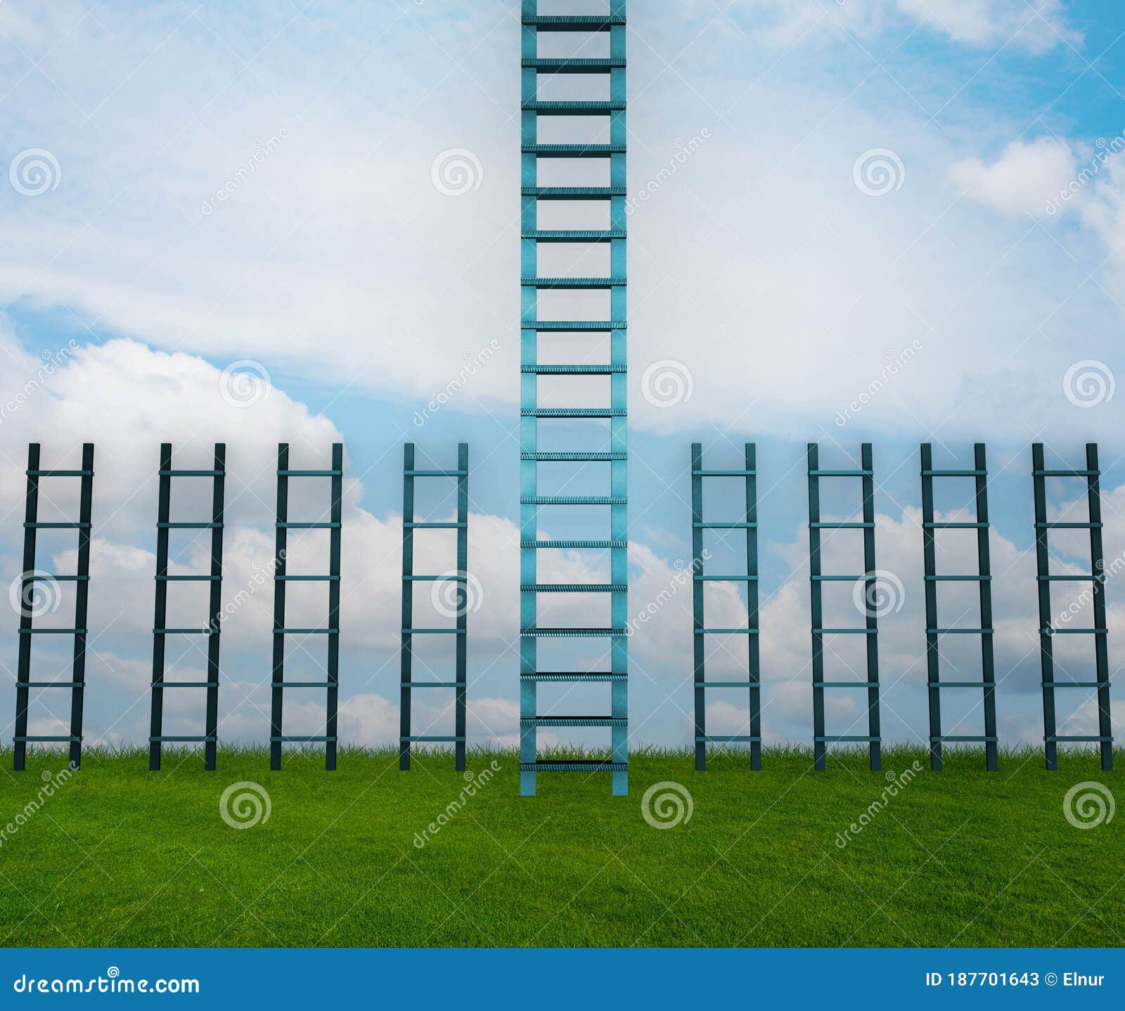 Different Ladders in Career Progression Concept Stock Illustration ...