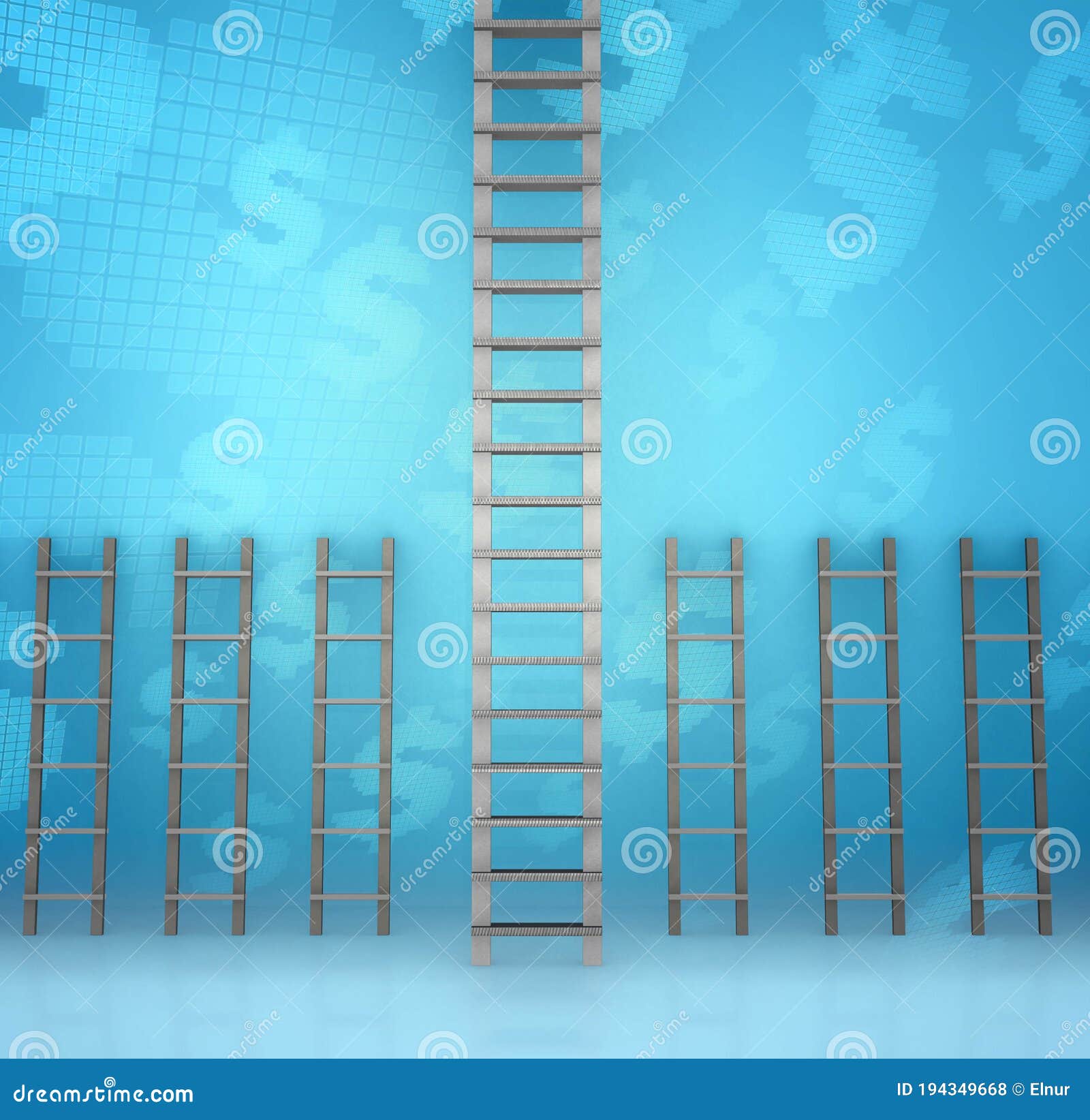 A Set Of Different Ladders Icon. Vertical And Ladder Symbol. Sign ...