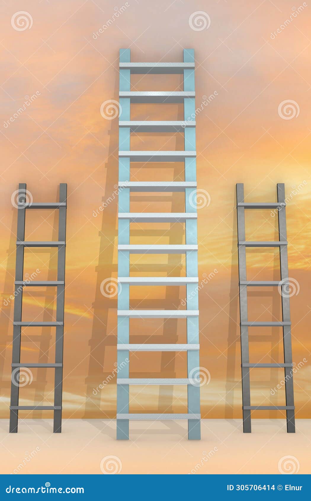 Different Ladders in Career Progression Concept Stock Photo - Image of ...