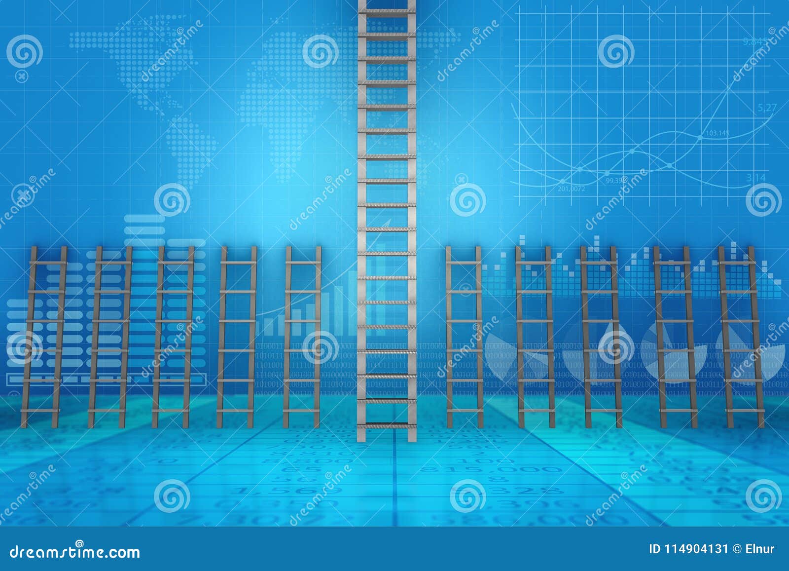 The Different Ladders in Career Progression Concept - 3d Rendering ...