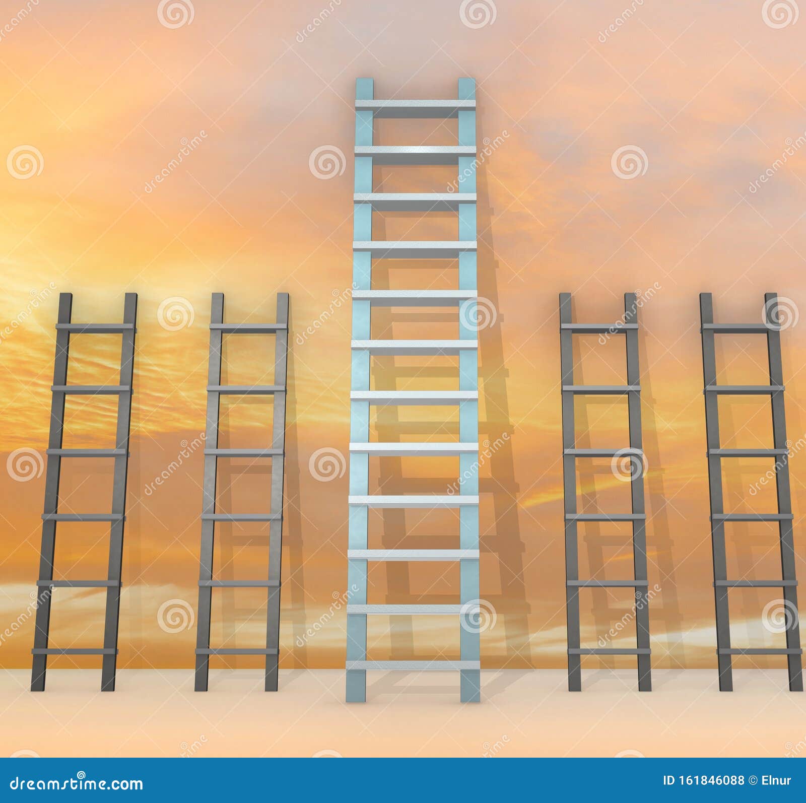 Different Ladders in Career Progression Concept Stock Illustration ...